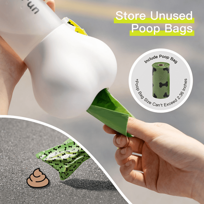 Dog Water Bottle With Poop Bag Dispenser