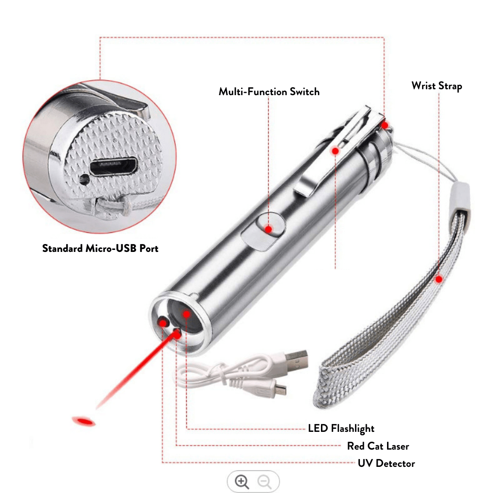 Interactive Cat Laser Pointer, USB Rechargeable Multi-Functional Light