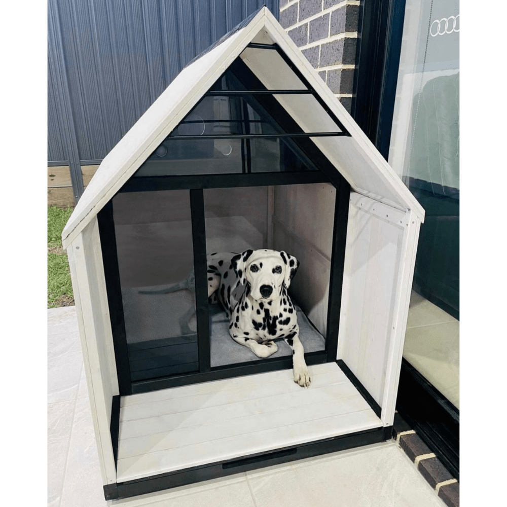 Nordic Modern White Dog House & Timber Kennel